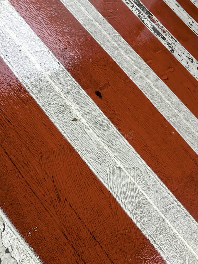 Red and White Painted Zebra Crossing Stock Photo - Image of city, paint ...