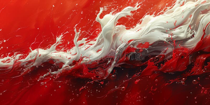 Red and White Painting with Splashing Water Stock Image - Image of ...