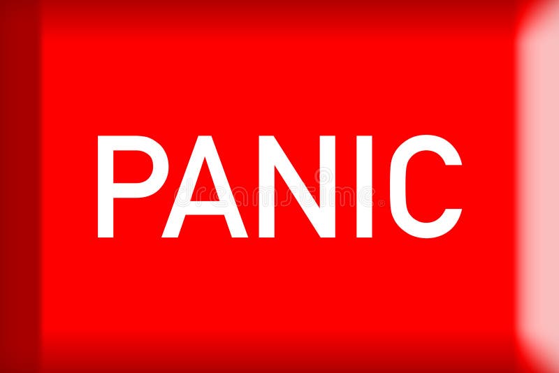 A Red and White Panic Button Graphic Illustration Stock Illustration ...
