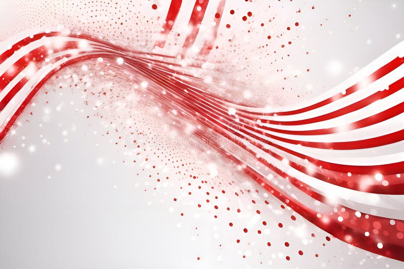 Red and White Particle Waves and Light Abstract Background with Shiny ...