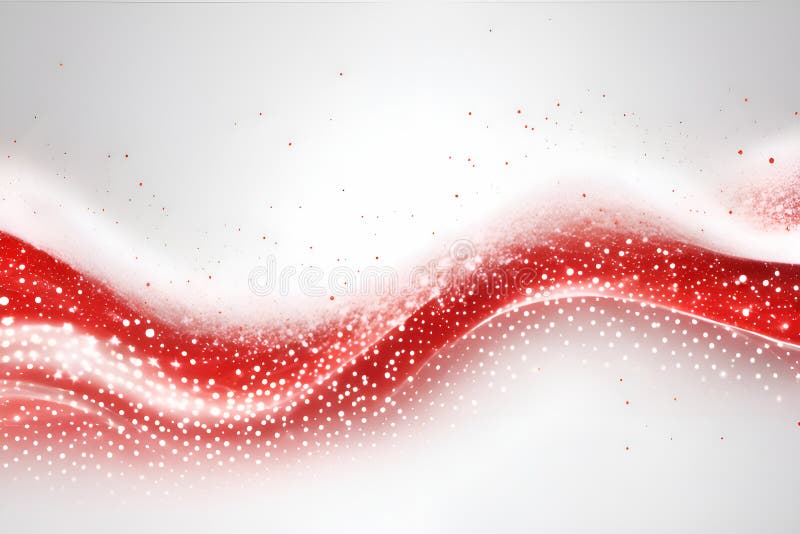 Red and White Particle Waves and Light Abstract Background with Shiny ...