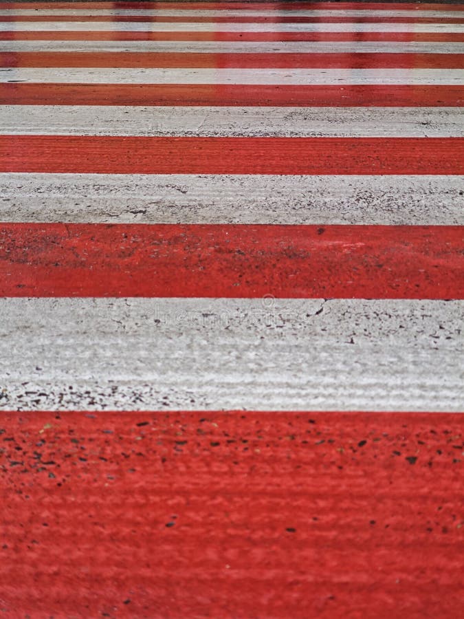Red White Pedestrian Crossing Creating Graphic Pattern Stock Photos ...