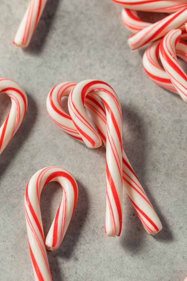 Red and White Peppermint Mini Candycanes Stock Image - Image of candy ...