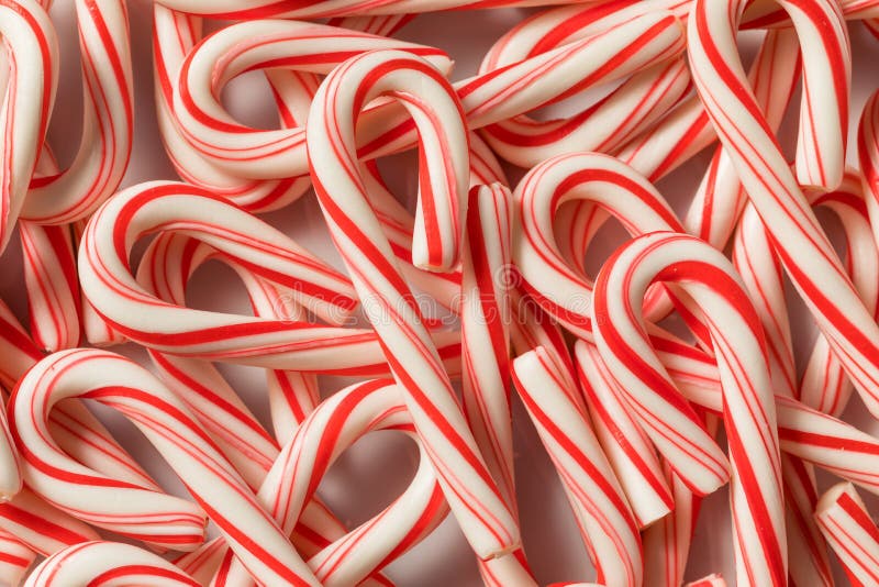 Red and White Peppermint Mini Candycanes Stock Photo - Image of ...