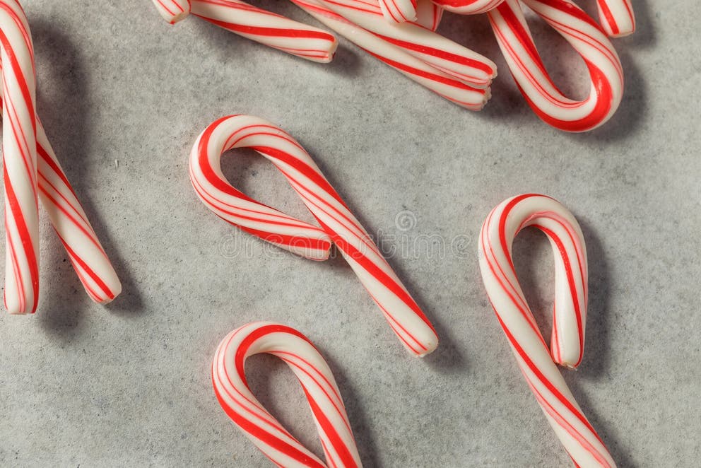 Red and White Peppermint Mini Candycanes Stock Image - Image of mini ...