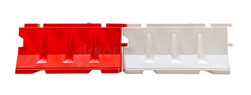 Red and White Plastic Barriers Blocking Stock Image - Image of ...
