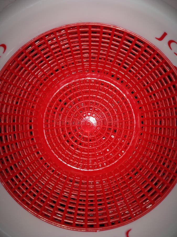 Red and White Plastic Basket Stock Image - Image of basket, plastic ...