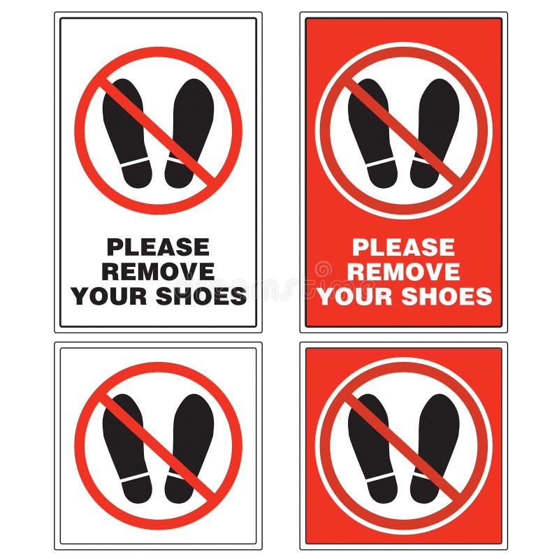 Red and White Please Remove Your Shoes Banners Stock Vector ...