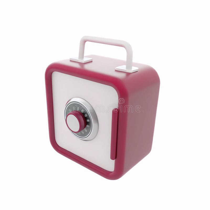 Red and White Portable Safe Box with Combination Lock Design for ...