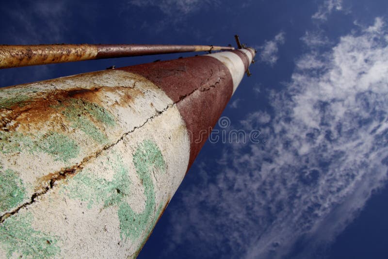 Red and white post stock image. Image of harbour, gate - 32896897