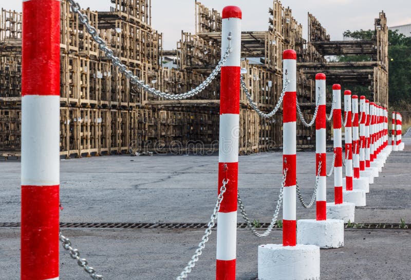 Red White Pylons Alerts Traffic Warning Stock Image - Image of ...