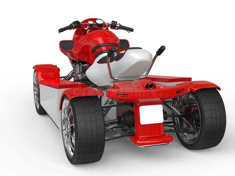 Red and white quad bike stock illustration. Illustration of jump - 78582619