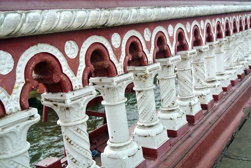 Red and white railing stock photo. Image of handrail - 78747818