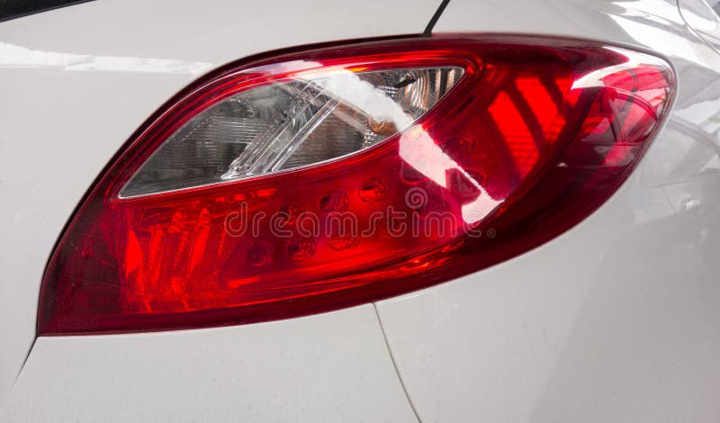 The Red and White Rear Lamp of Car Stock Image - Image of vehicle ...