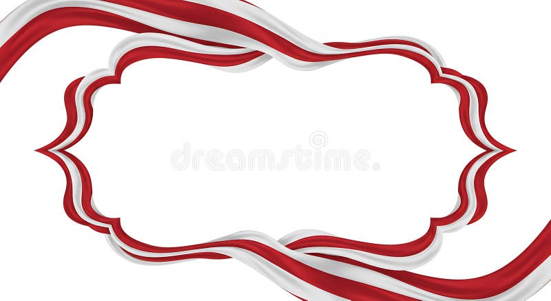 Red and White Ribbon Frame Decorative Border Element for Holiday Design ...