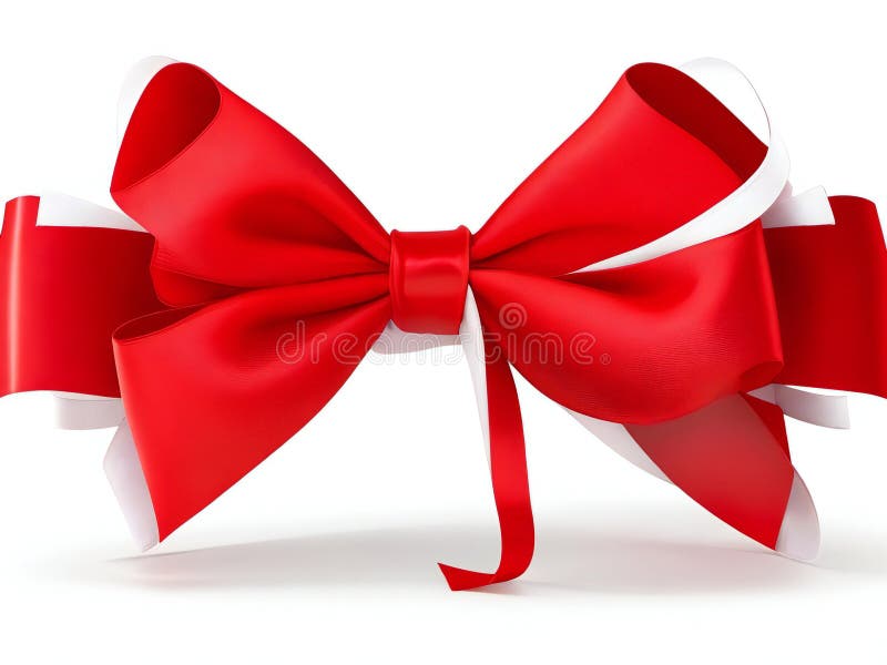 Red and White Ribbon Isolated on White MIX Color Ribbon Stock ...