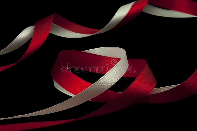 Red and White ribbons stock image. Image of black, gift - 12986401