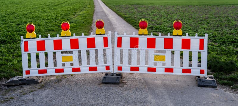 Red and white road barrier stock image. Image of transport - 376190913