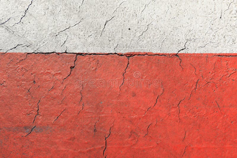 Red and White Road Marking on an Asphalt Road Close-up Stock Photo ...