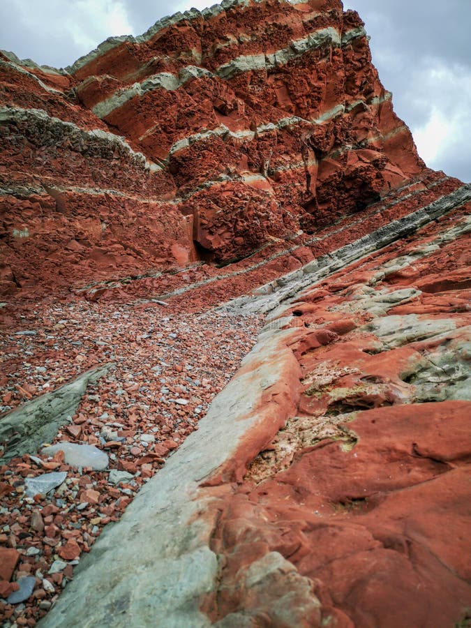 Red and white rock layers stock photo. Image of nature - 192293226
