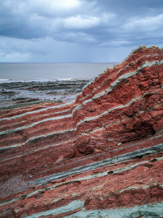 Red and White Rock Layers, with Vivid Colors Stock Image - Image of ...