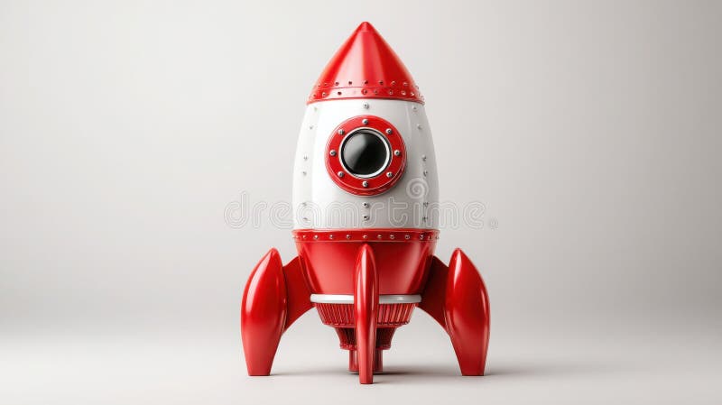 Red and White Rocket Ship Representing a Stylish and Futuristic Product ...