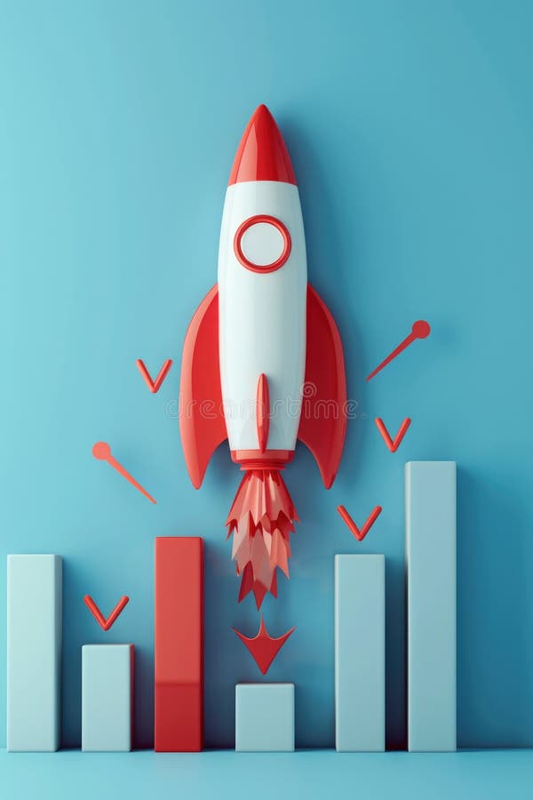 A Red and White Rocket Soaring through the Air, Great for Science ...