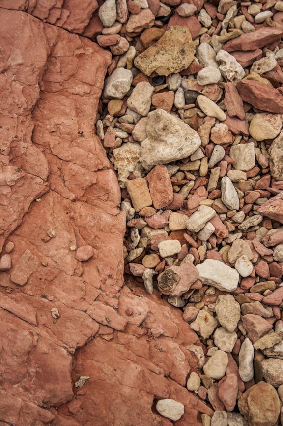 Red and White Rocks and Stones on a Rough and Jagged Surface Stock ...