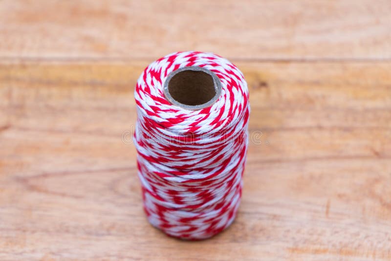 Red and White Rope for Bundle Mailing Box Stock Image - Image of string ...