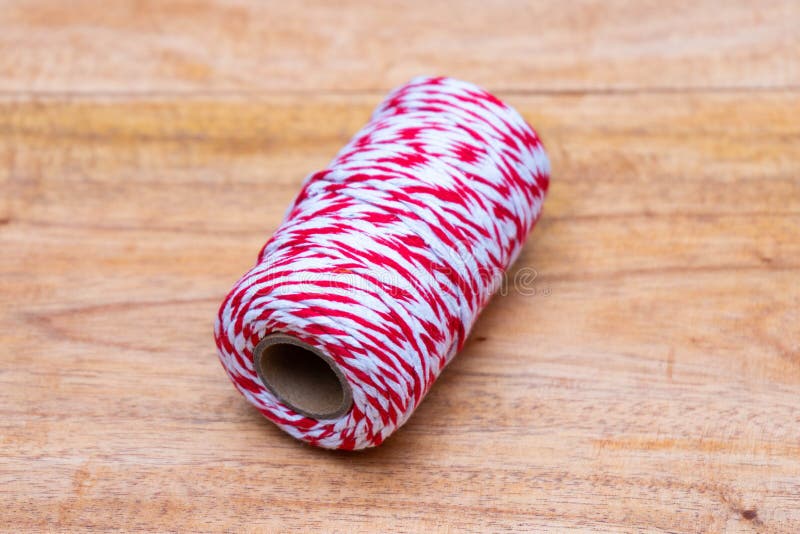 Red and White Rope for Bundle Mailing Box Stock Photo - Image of tool ...