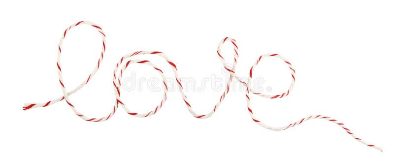 Red and White Rope Lettering LOVE Isolated Stock Image - Image of rope ...