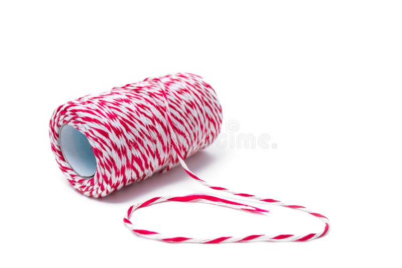 Red and white rope roll stock image. Image of accessory - 91497181