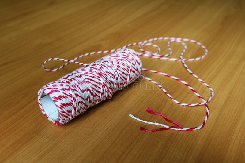 The Red and white rope. stock image. Image of isolated - 83509121