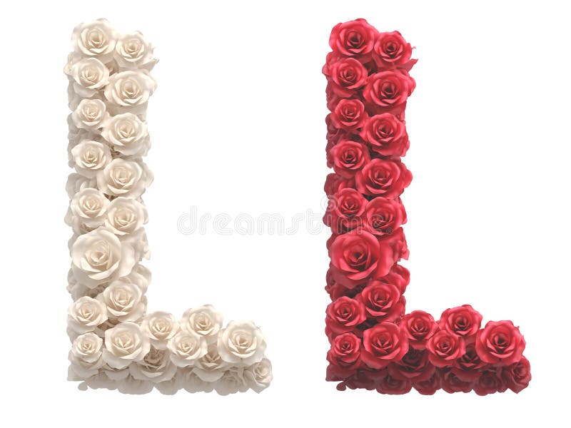 Letter L Red Roses Illustration Stock Illustrations – 11 Letter L Red ...