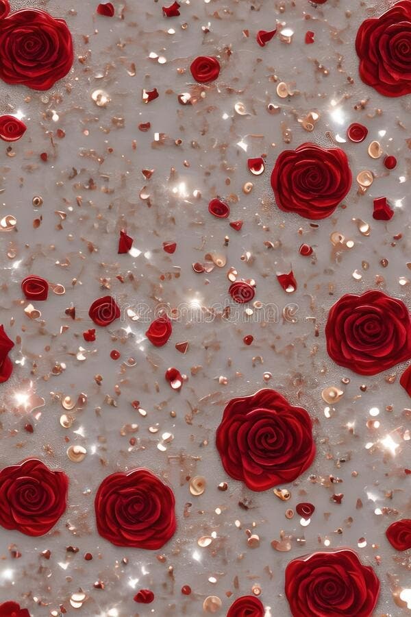 Red White Roses Glitter Abstract Background AI-Generated Stock ...