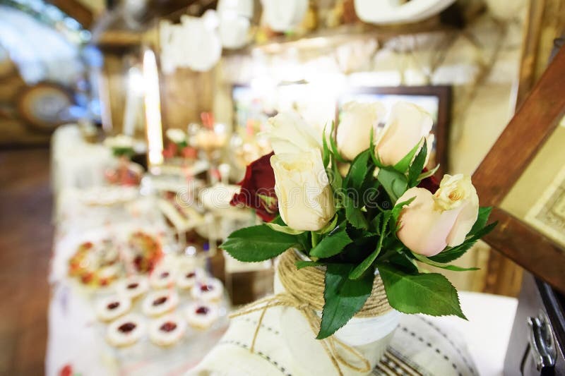 Red and White Roses stock image. Image of luxury, setting - 64278063