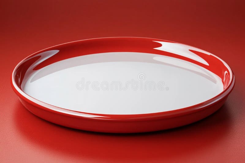 Red White Round Plate Dishware Modern Design Kitchenware Tableware ...