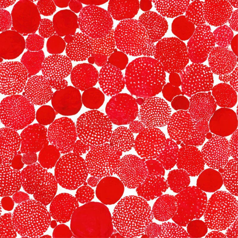 Red and White Round Shapes Create an Abstract Pattern, Various Sizes ...