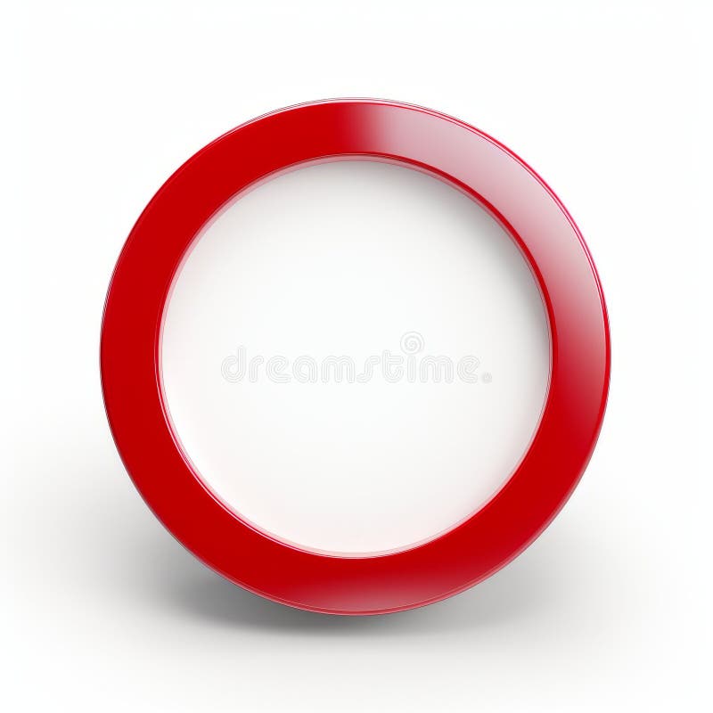 A Red and White Round Sign on a White Background Stock Illustration ...