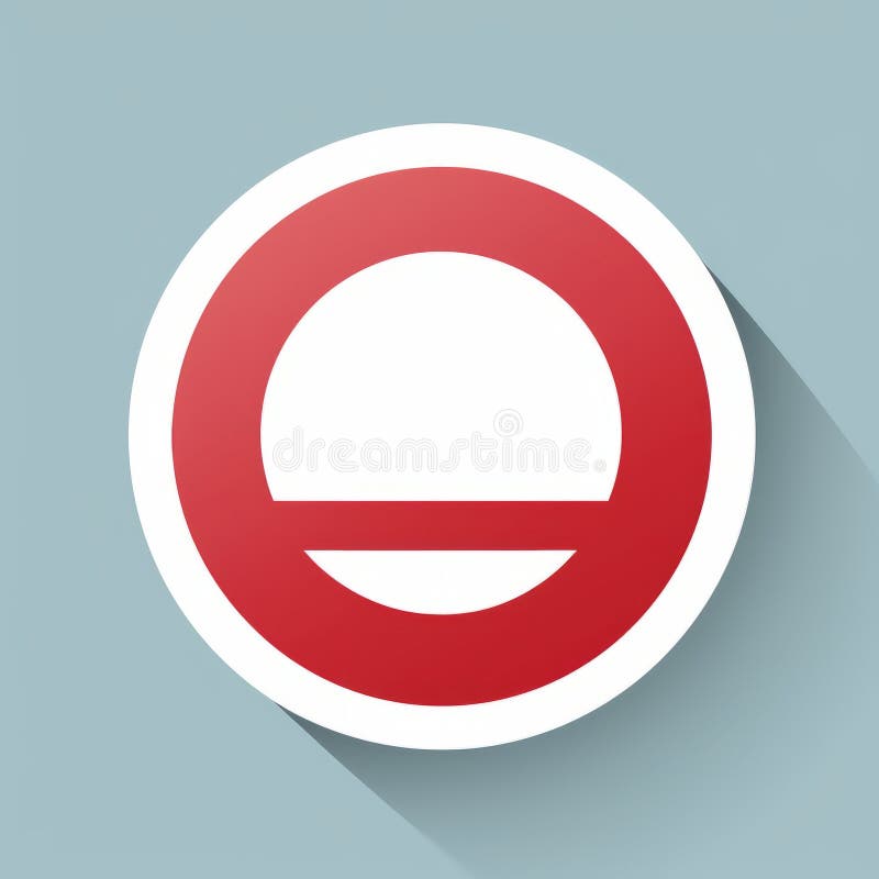 A Red and White Round Sign with a Circle in the Middle Stock ...