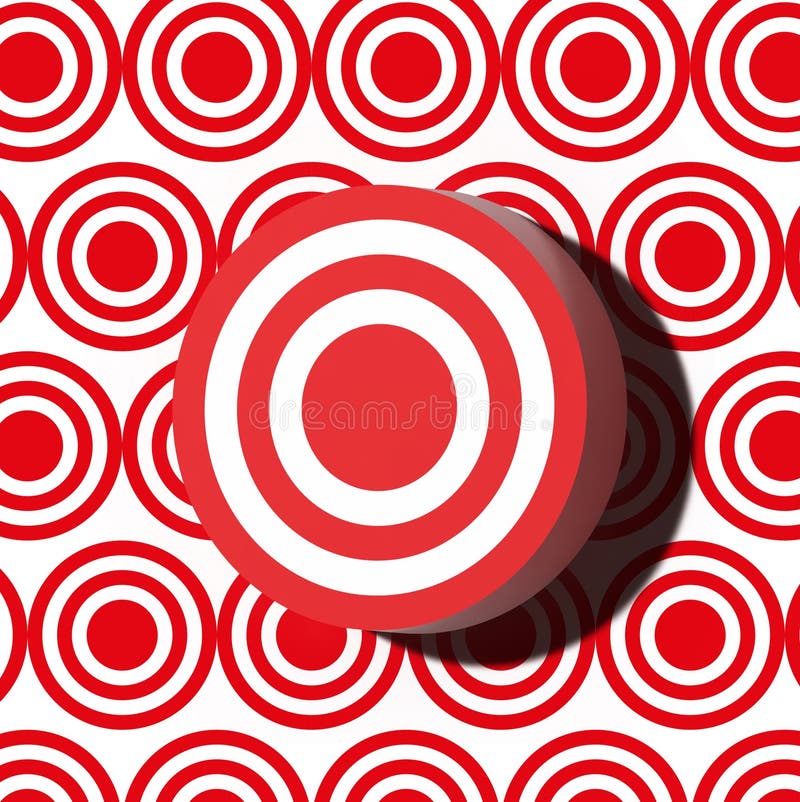 Red White Round Target with Shadow, 3D Rendering Illustration Stock ...
