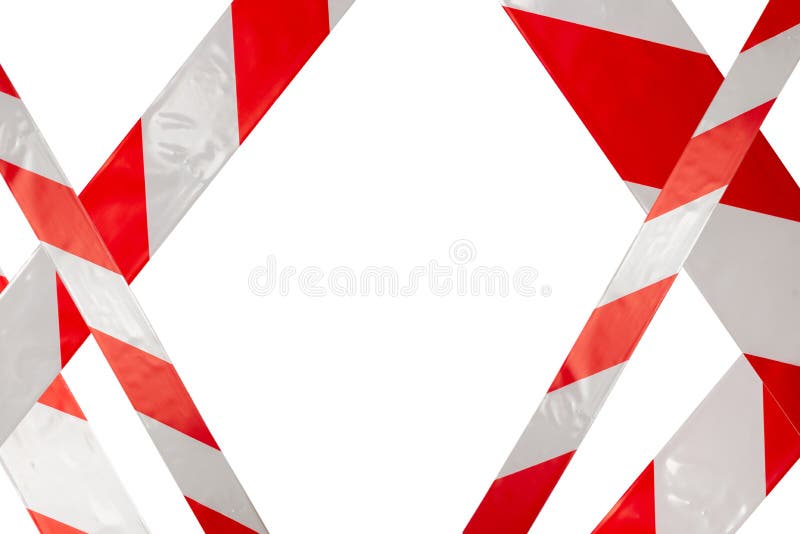Red and White Safety Line Isolated on White Stock Photo - Image of ...