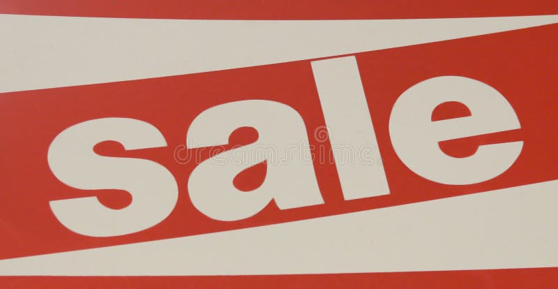 Red and White Sale Sign Indicating a Discount Stock Image - Image of ...