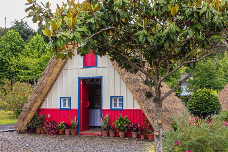 Red and White Santana Style House Stock Photo - Image of countryside ...