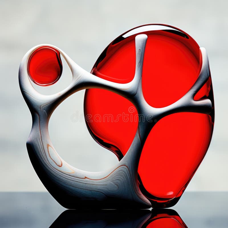 A Red and White Sculpture Sitting on Top of a Table Stock Illustration ...