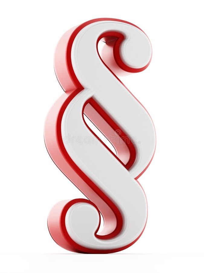 Red and White Section Sign Isolated on White Background. 3D ...