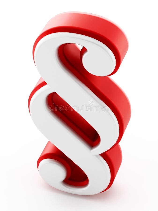 Red and White Section Sign Isolated on White Background. 3D ...