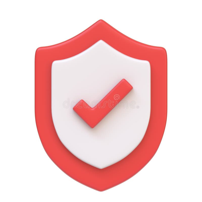 Red and White Shield with a Check Mark, Symbolizing Verification or ...