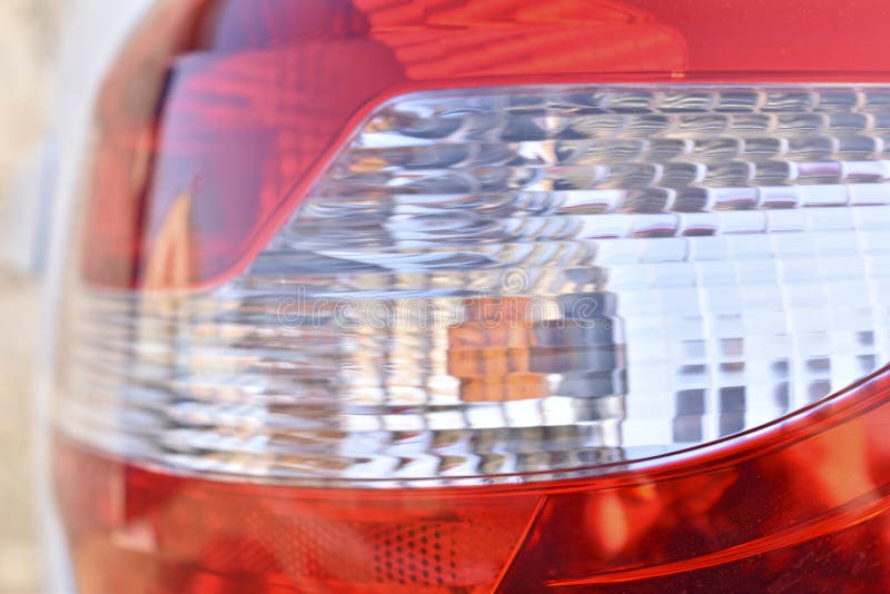Red and White Shiny Car Lights Close Up Stock Photo - Image of power ...