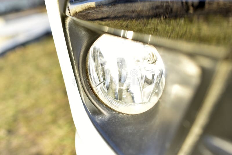 Red and White Shiny Car Lights Close Up Stock Photo - Image of view ...